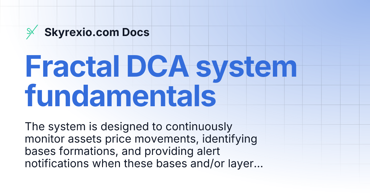 Fractal DCA system fundamentals | Skyrexio.com Docs