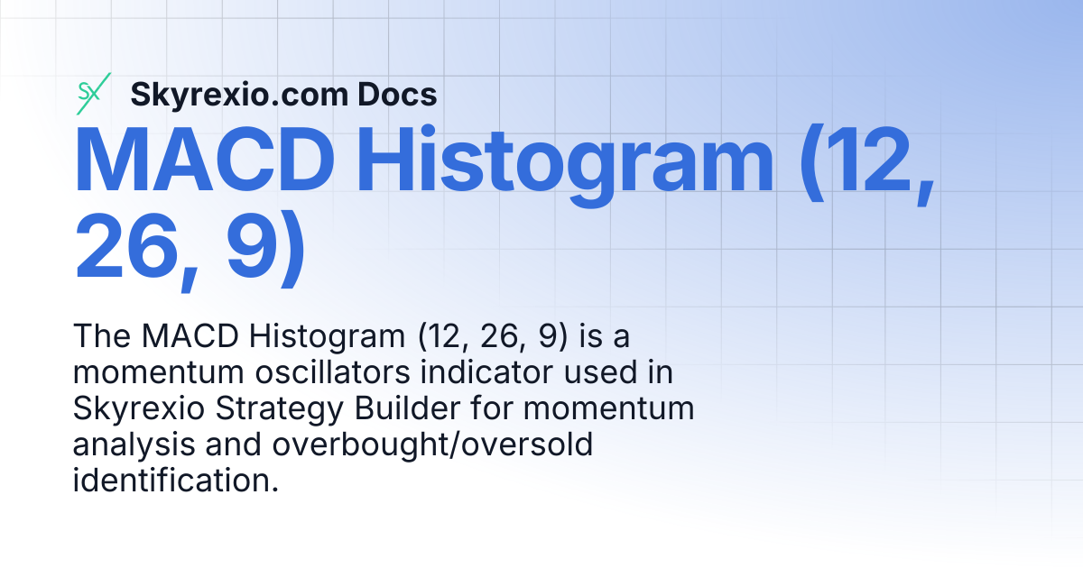 MACD Histogram (12, 26, 9) | Skyrexio.com Docs
