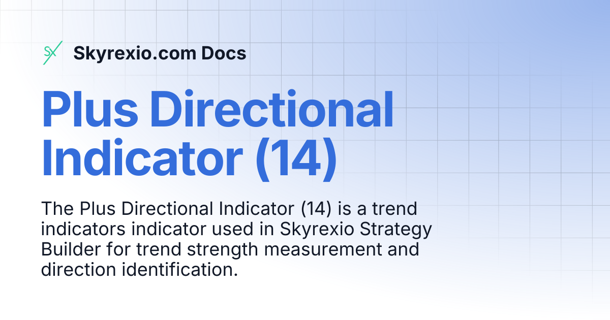 Plus Directional Indicator (14) | Skyrexio.com Docs