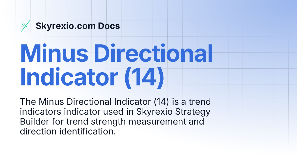 Minus Directional Indicator (14) | Skyrexio.com Docs